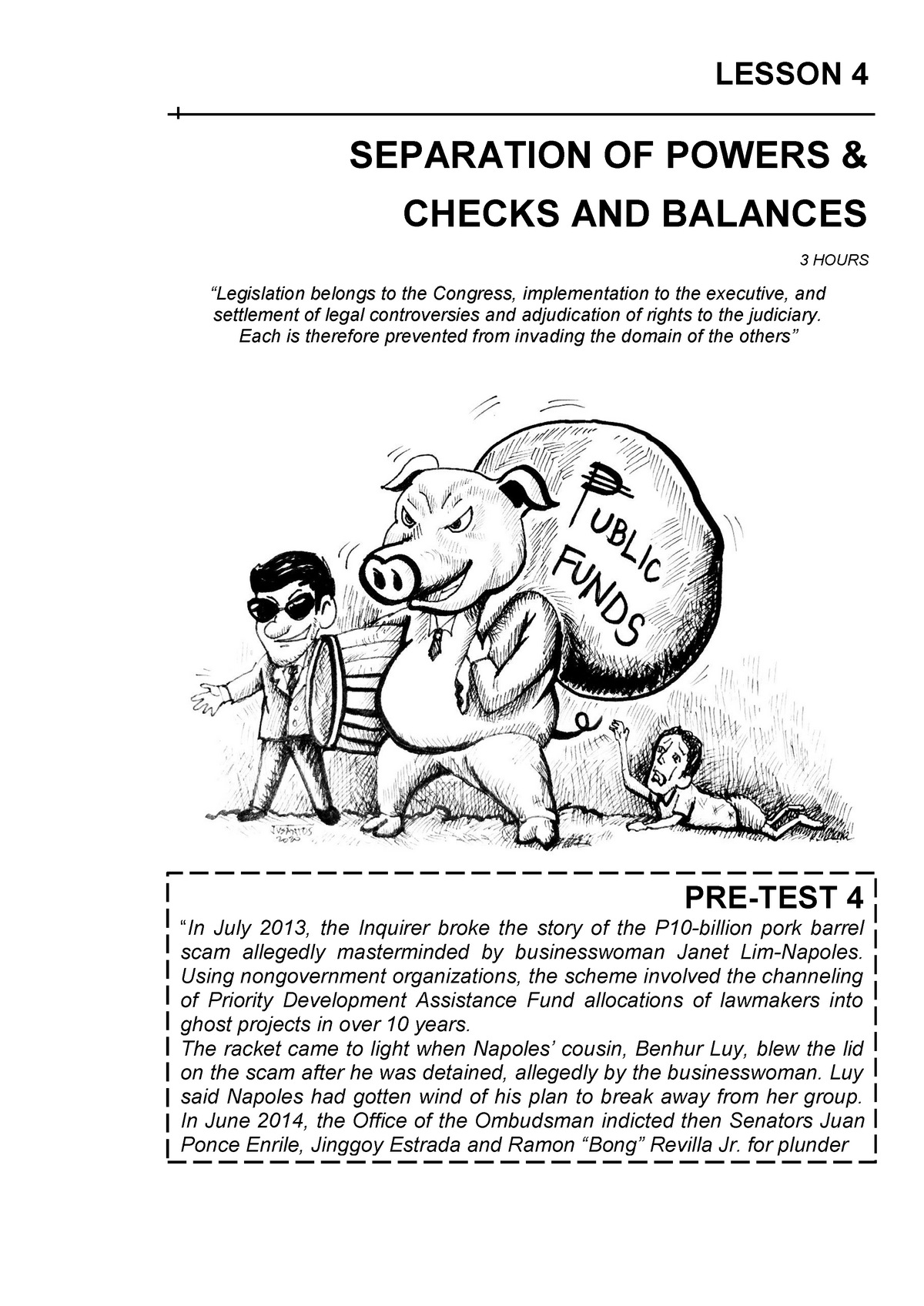 Lesson 4 Bulsu Module Separation Of Powers And Checks And Balances