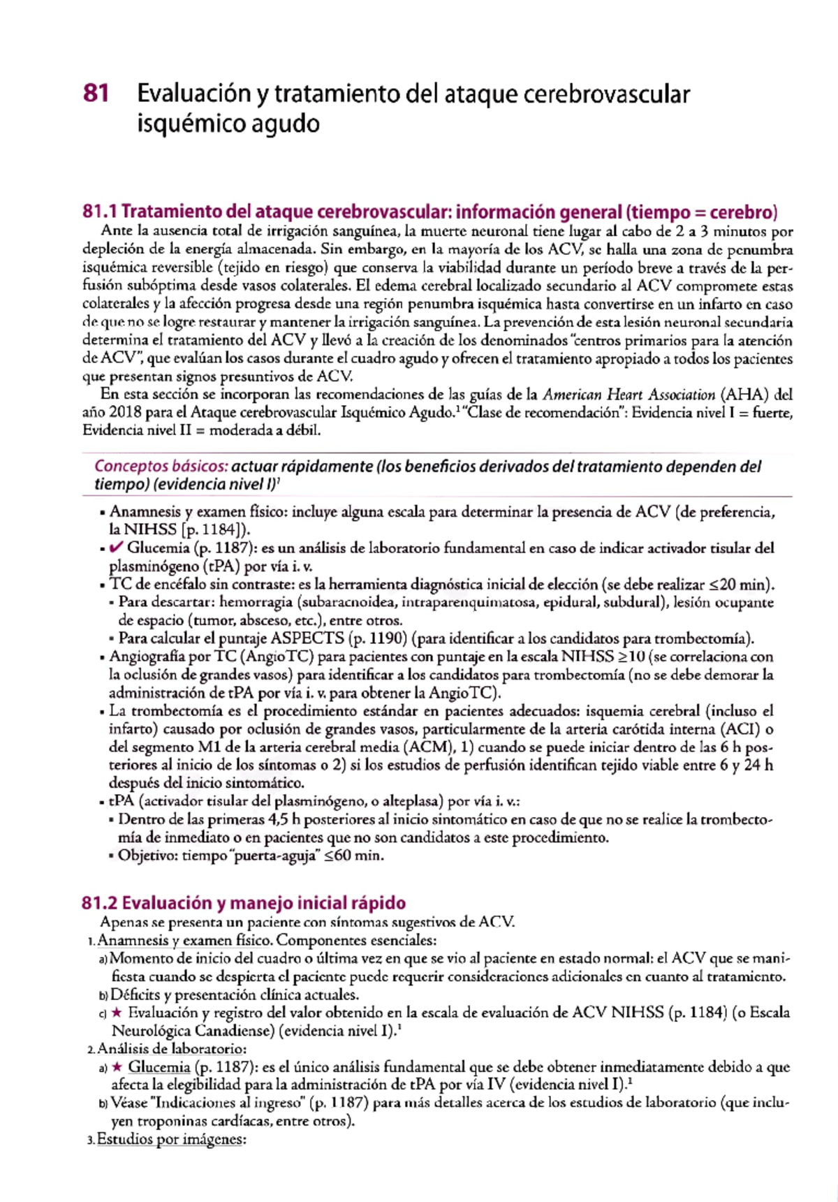 Evaluación Y Tratamiento Del Ataque Cerebrovascular Isquémico Agudo