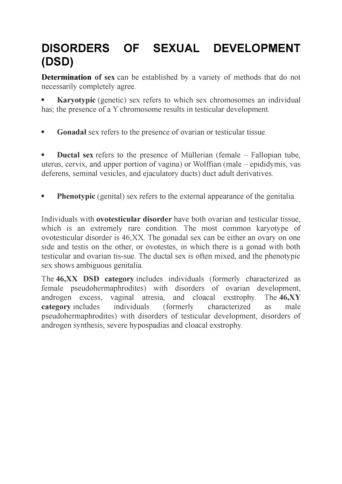 Disorders Of Sexual Development Disorders Of Sexual Development Dsd