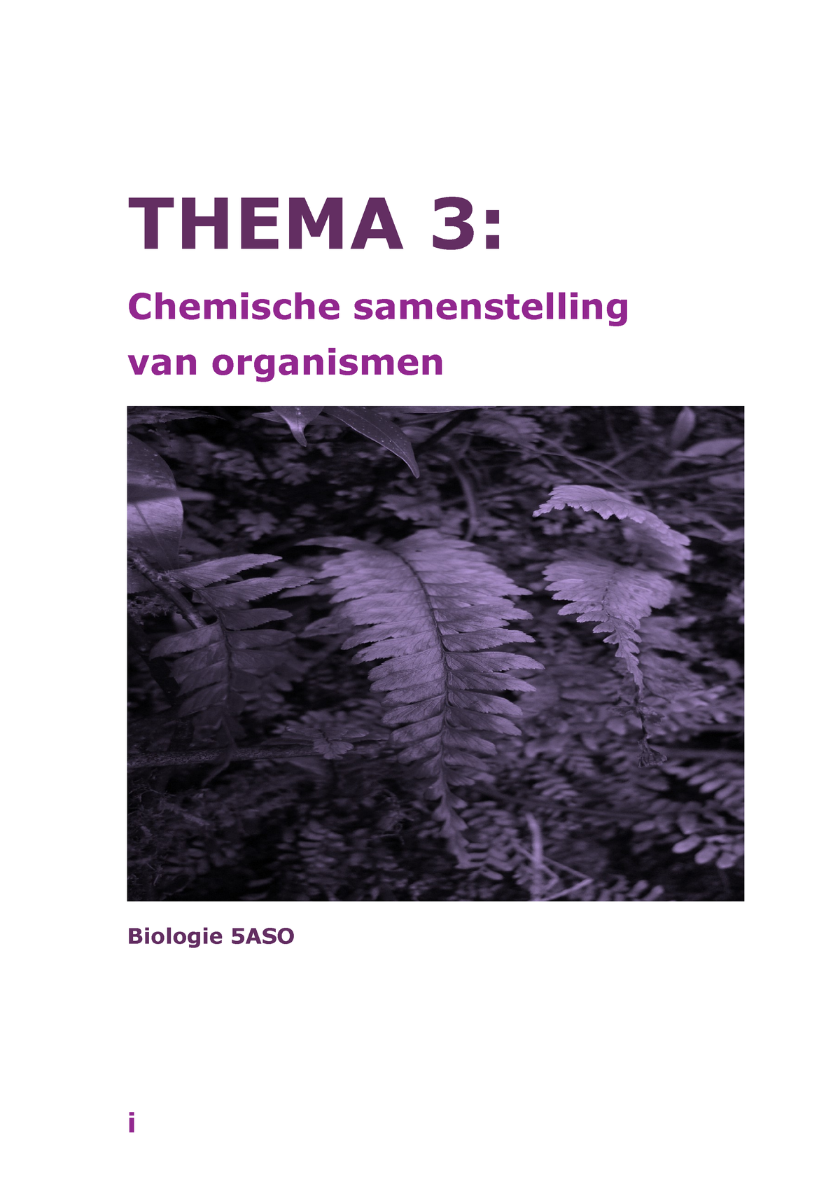 Cursus Thema 3 Thema 3 Chemische Samenstelling Van Organismen