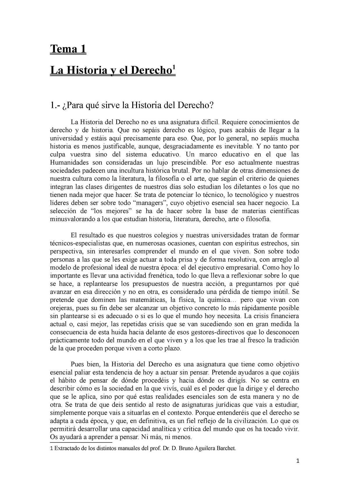 4001 Tema 01 Apuntes 1 Tema 1 La Historia Y El Derecho1 Sirve La