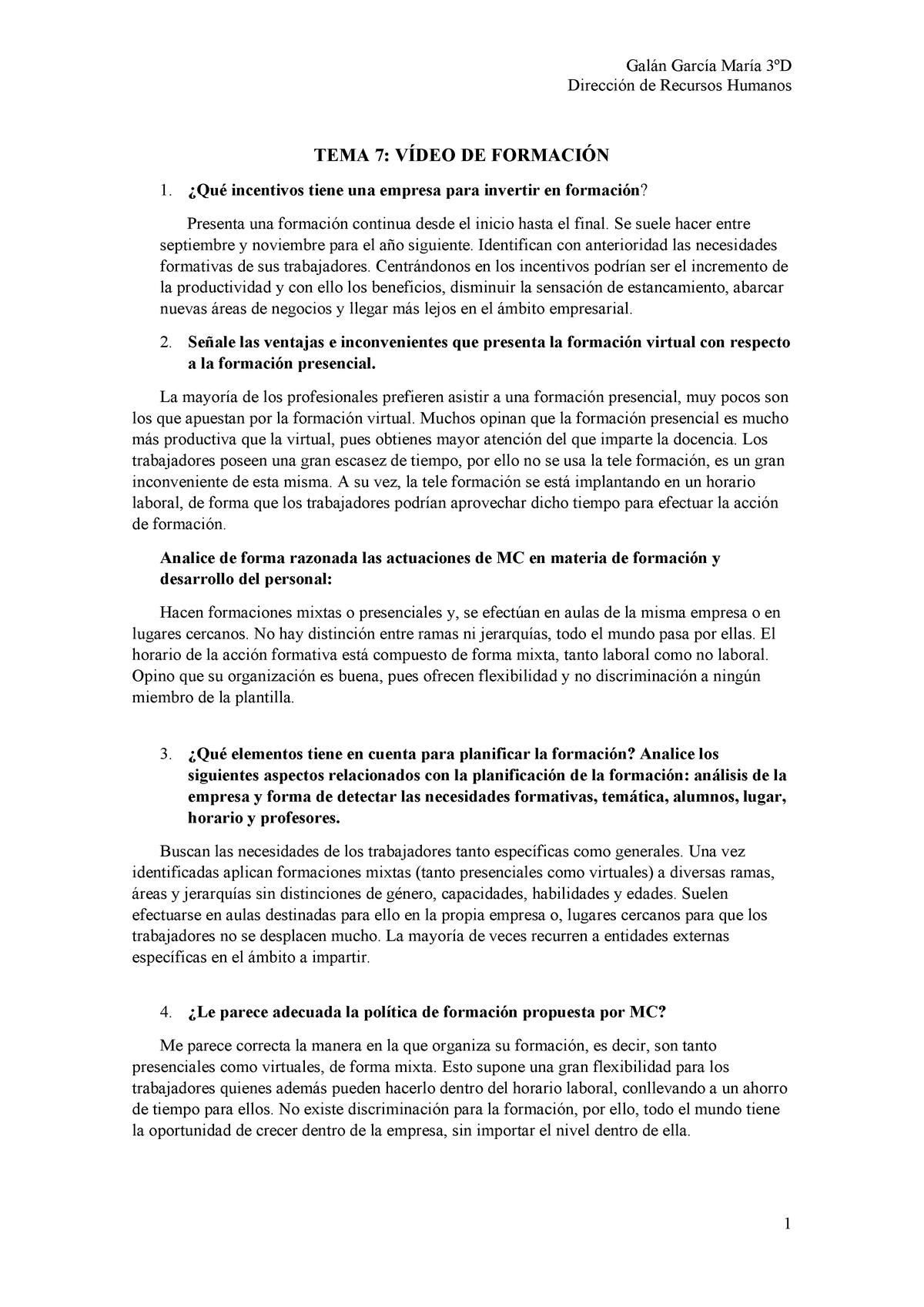 Caso Práctico Tema 7 Galán García María 3ºd Dirección De Recursos