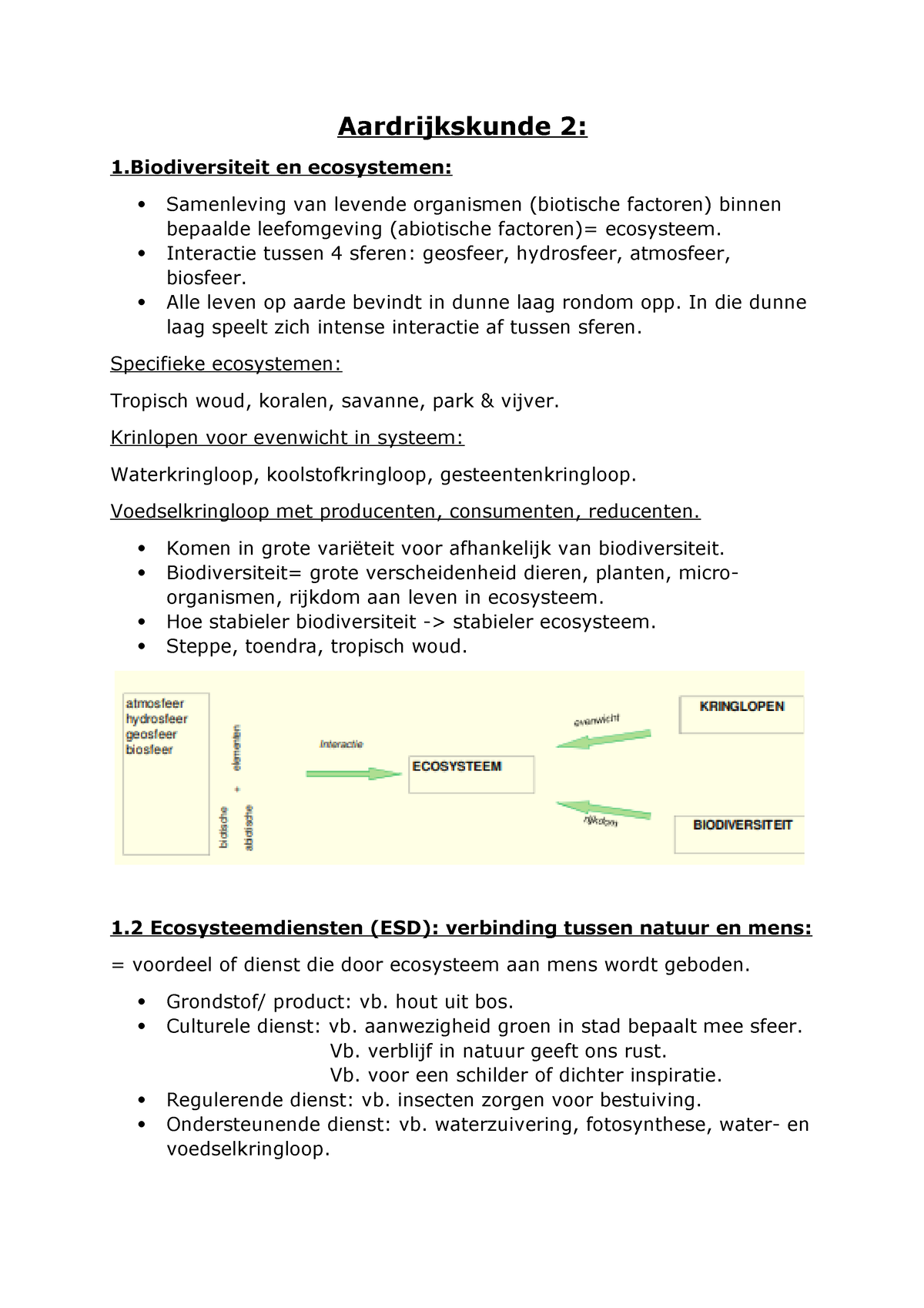 Aardrijkskunde 2 Samenvatting Aardrijkskunde 2 1 En Ecosystemen