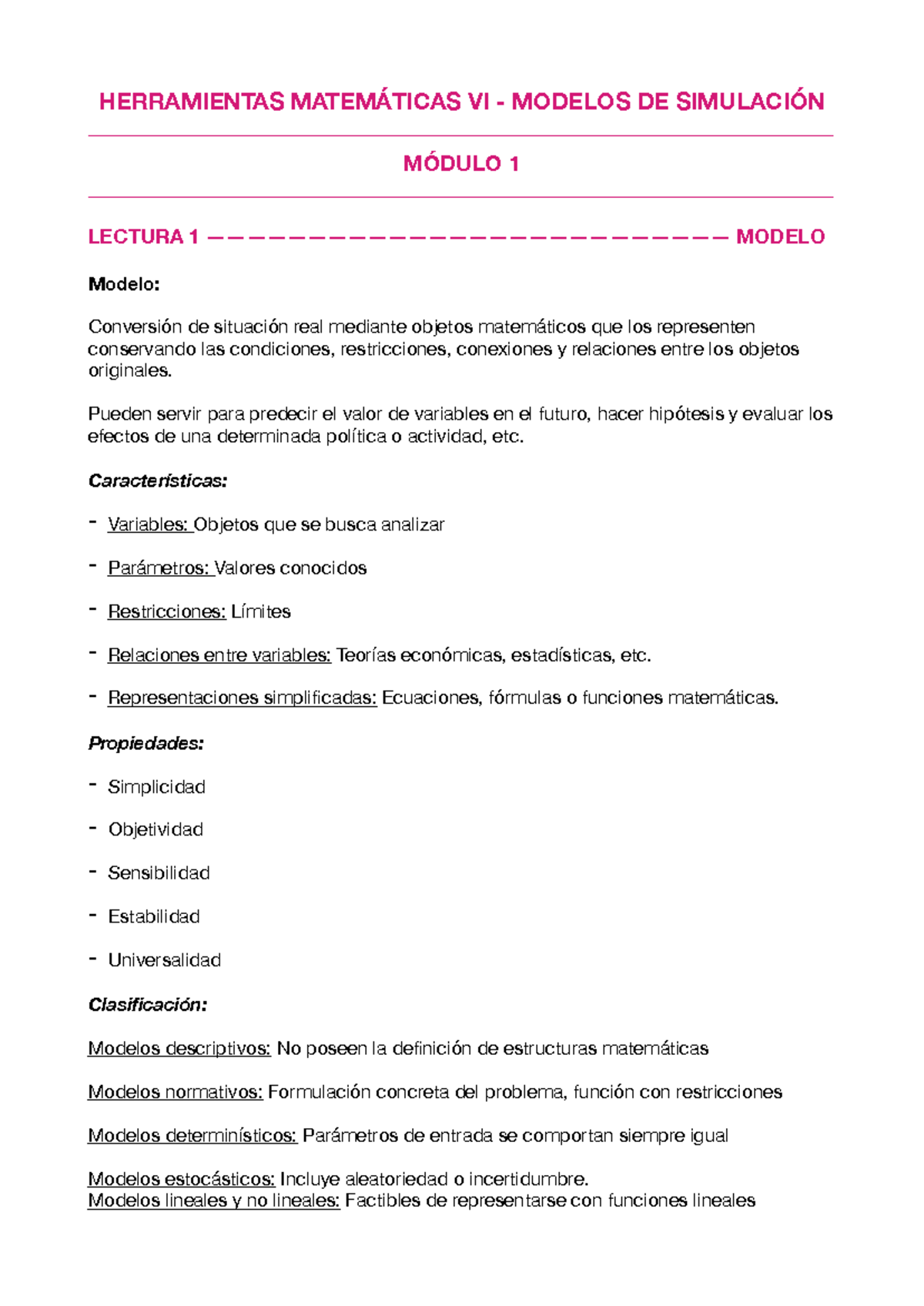 Resumen Primer Parcial Herramientas MatemÁticas Vi Modelos De