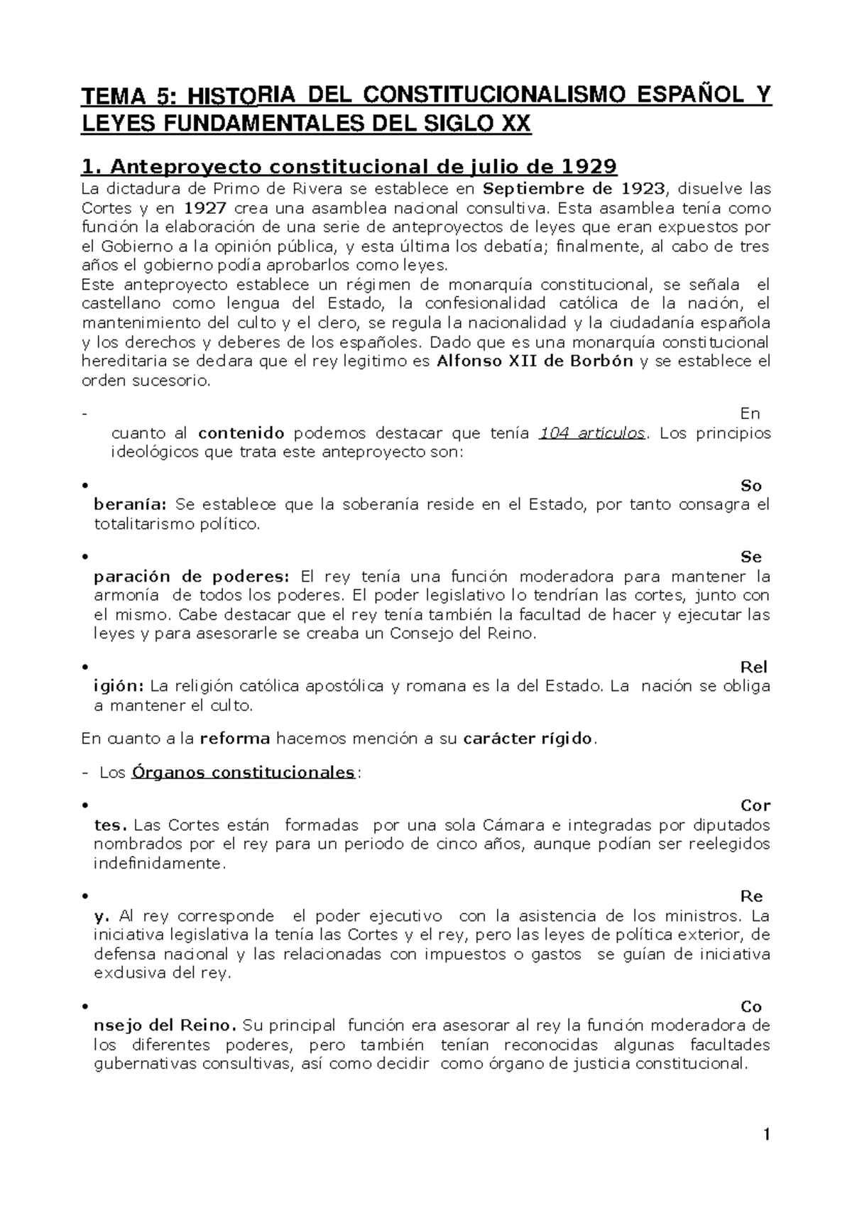 Tema 5 Historia Tema 5 Historia Del Constitucionalismo EspaÑol Y