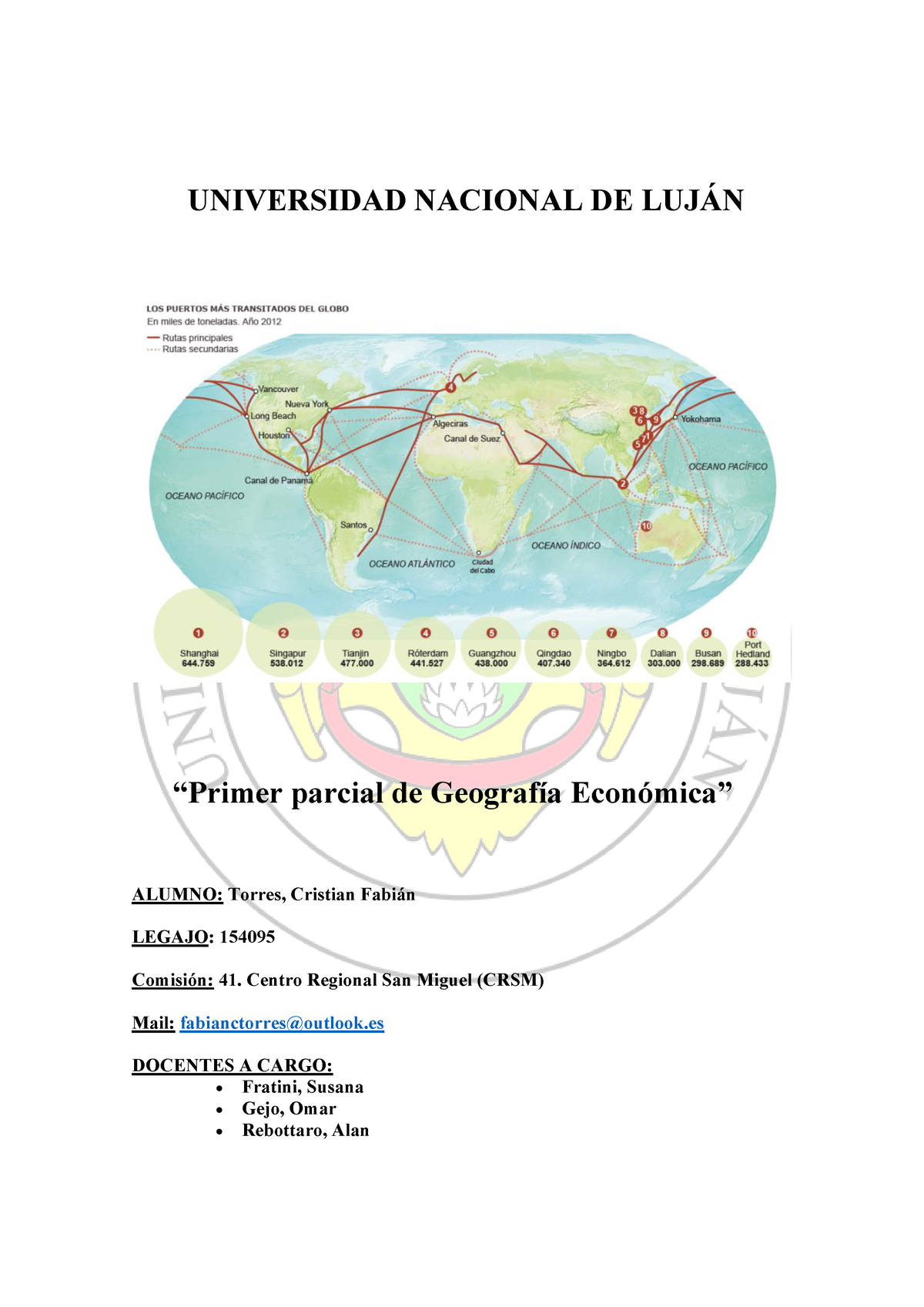 Primer Parcial De Geo 1 Universidad Nacional De LujÁn “primer Parcial