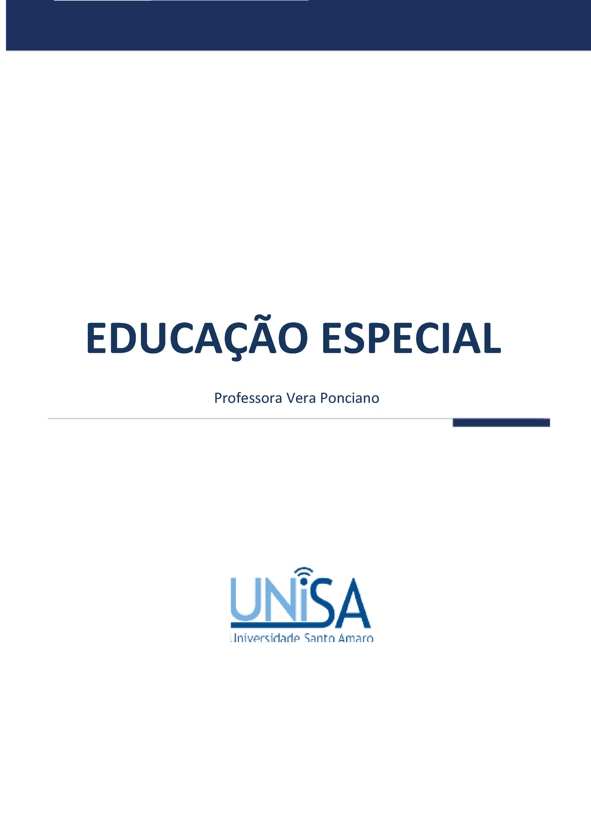 01maeducação Especial Didática Unisa Studocu