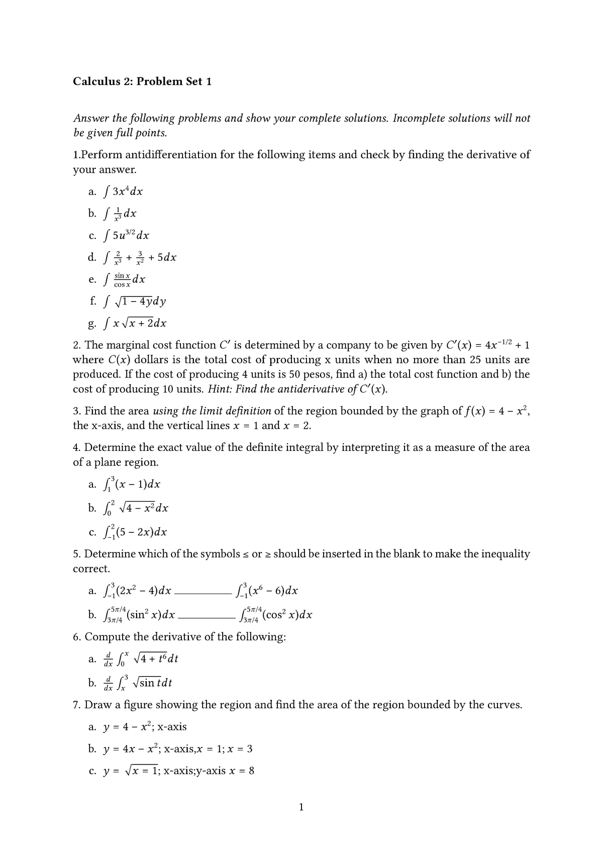 Cc2 Calculus 2 Problem Set Differentiation Calculus 2 Pangsu Studocu