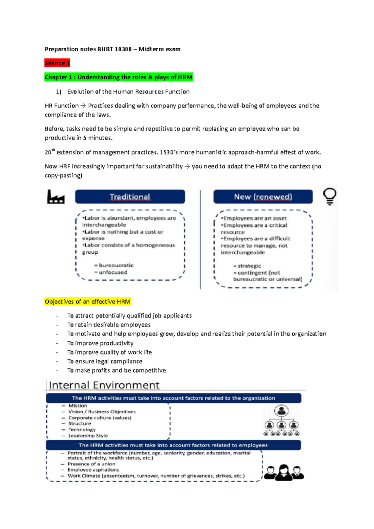 Notes Hrm Mid Term Exam Preparation Notes Rhrt 10300 Midterm Exam