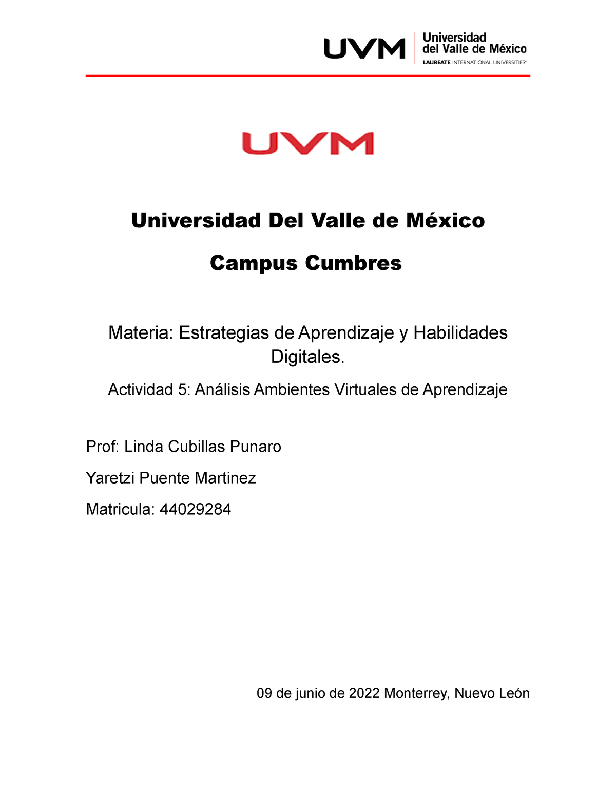 Actividad 5 Análisis Ambientes Virtuales De Aprendizaje Universidad