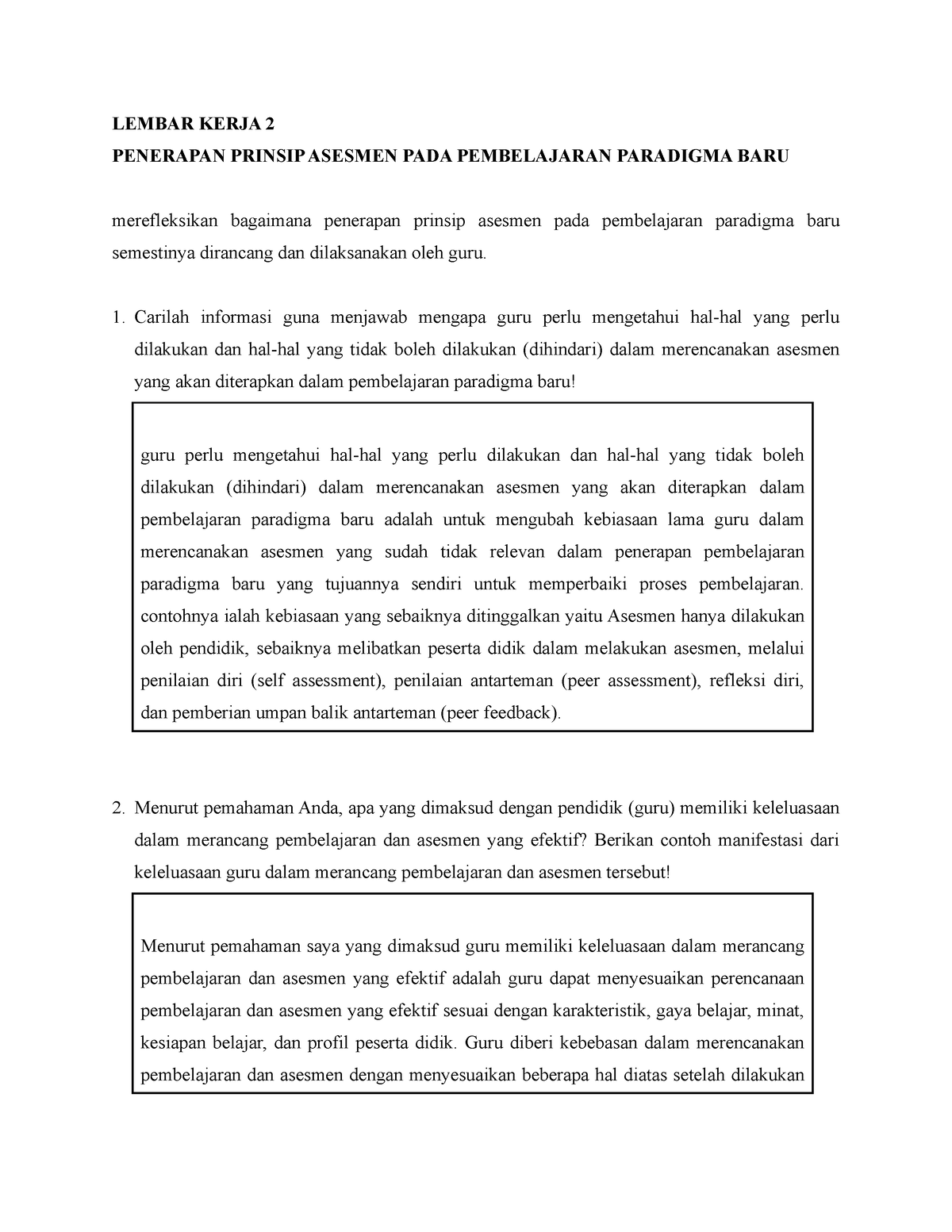 Lk 2 Topik 2 Mk Prinsip Pengajaran Dan Asesmen Yang Efektif Disekolah