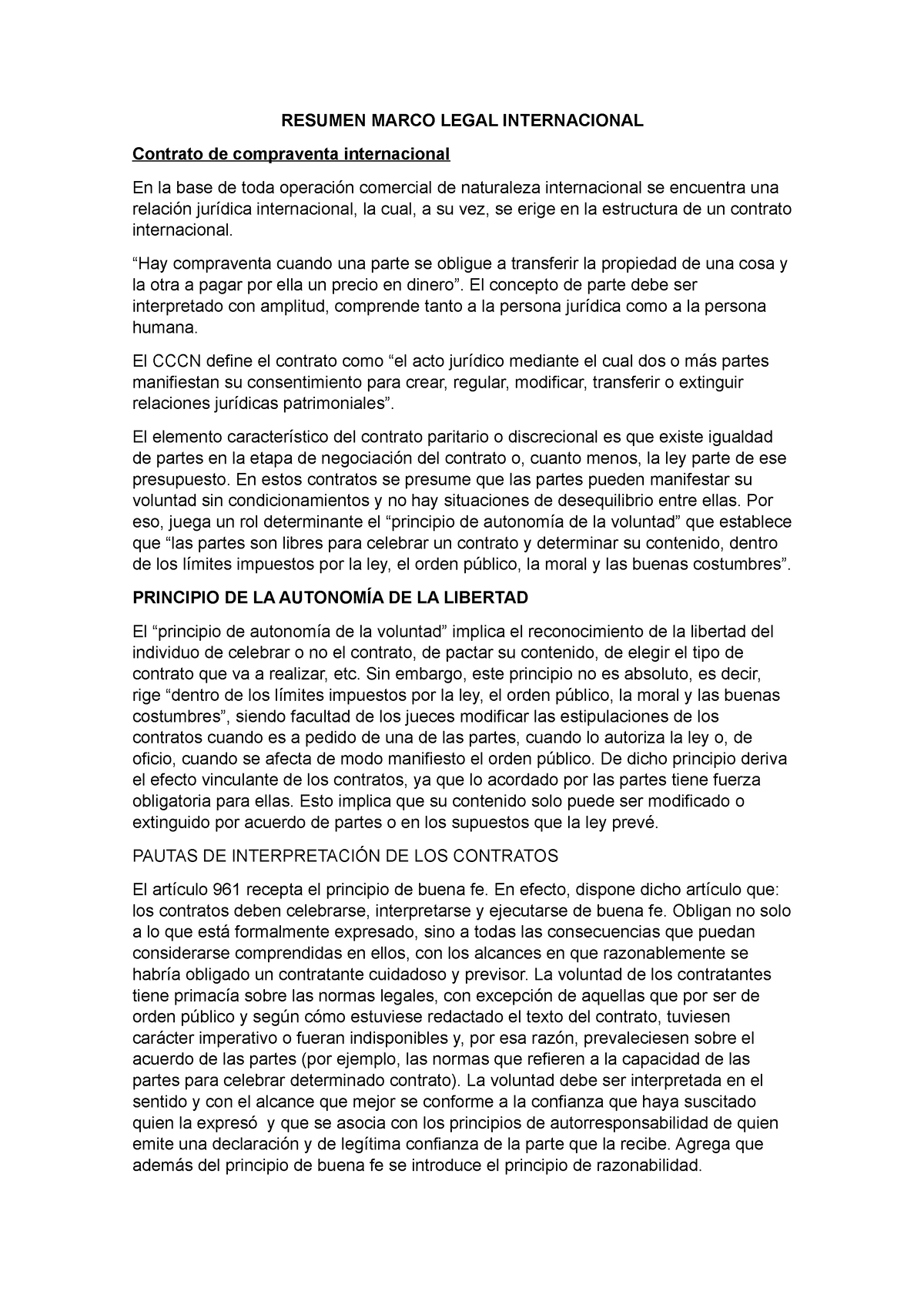 Resumen Marco Legal Internacional 2 Resumen Marco Legal Internacional