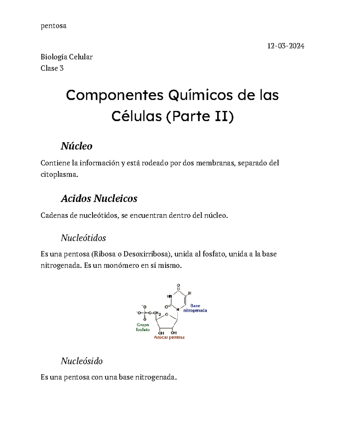 Biología Celular Clase 3 Componentes Químicos De Las Células Parte Ii