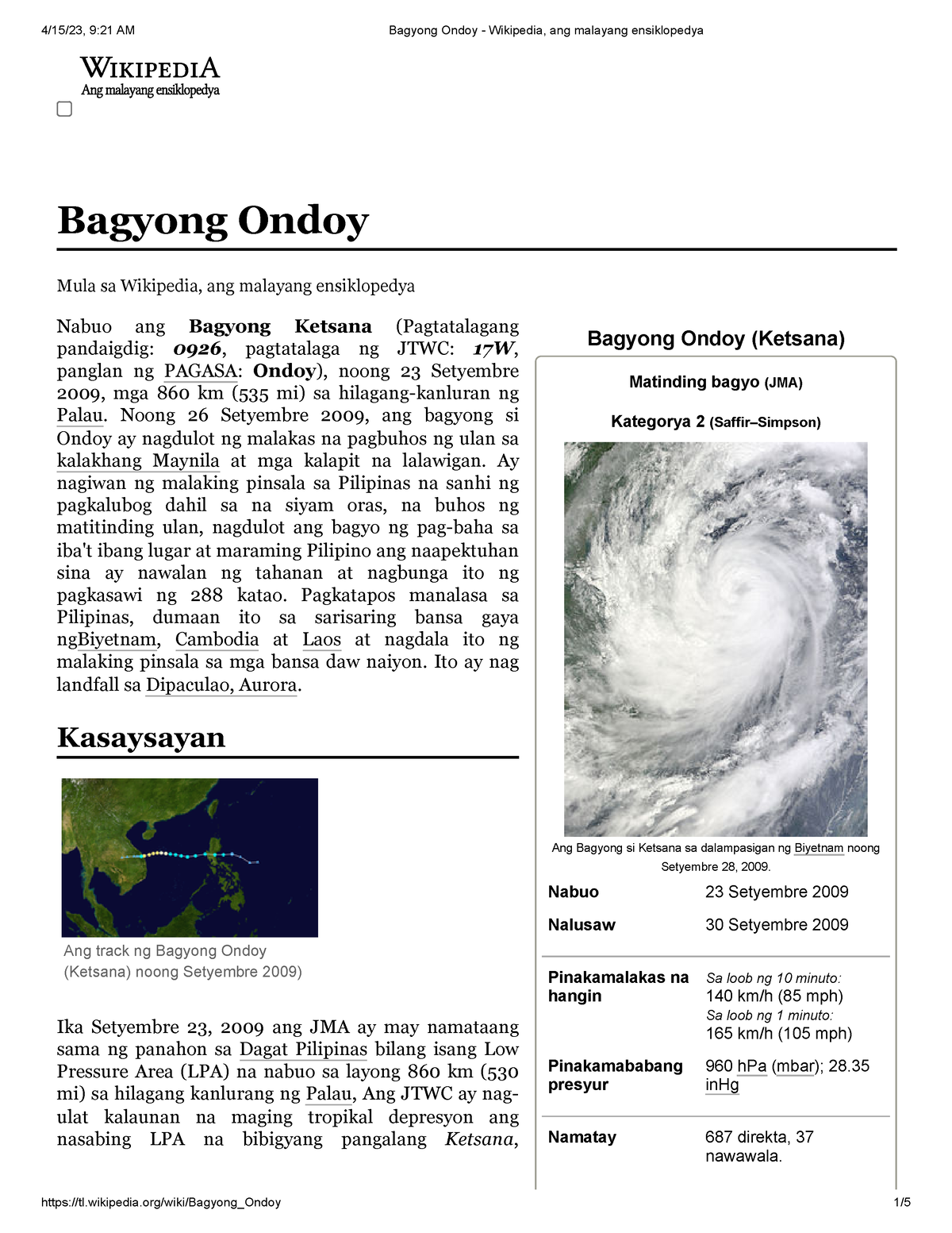 Bagyong Ondoy Wikipedia Ang Malayang Ensiklopedya Bagyong Ondoy