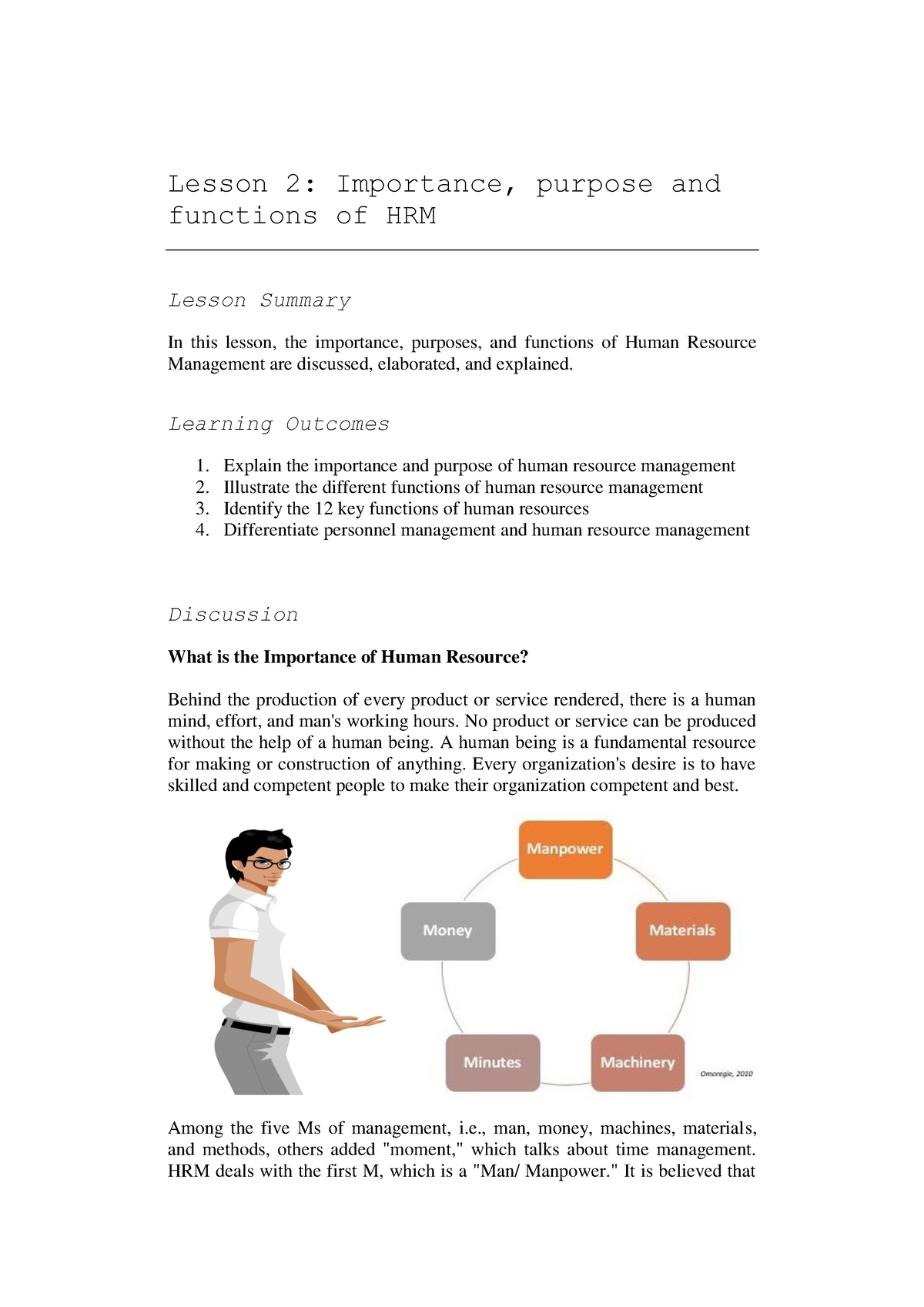 Lesson 2 Hrm Importance Purpose And Function Of Hrm Lesson 2