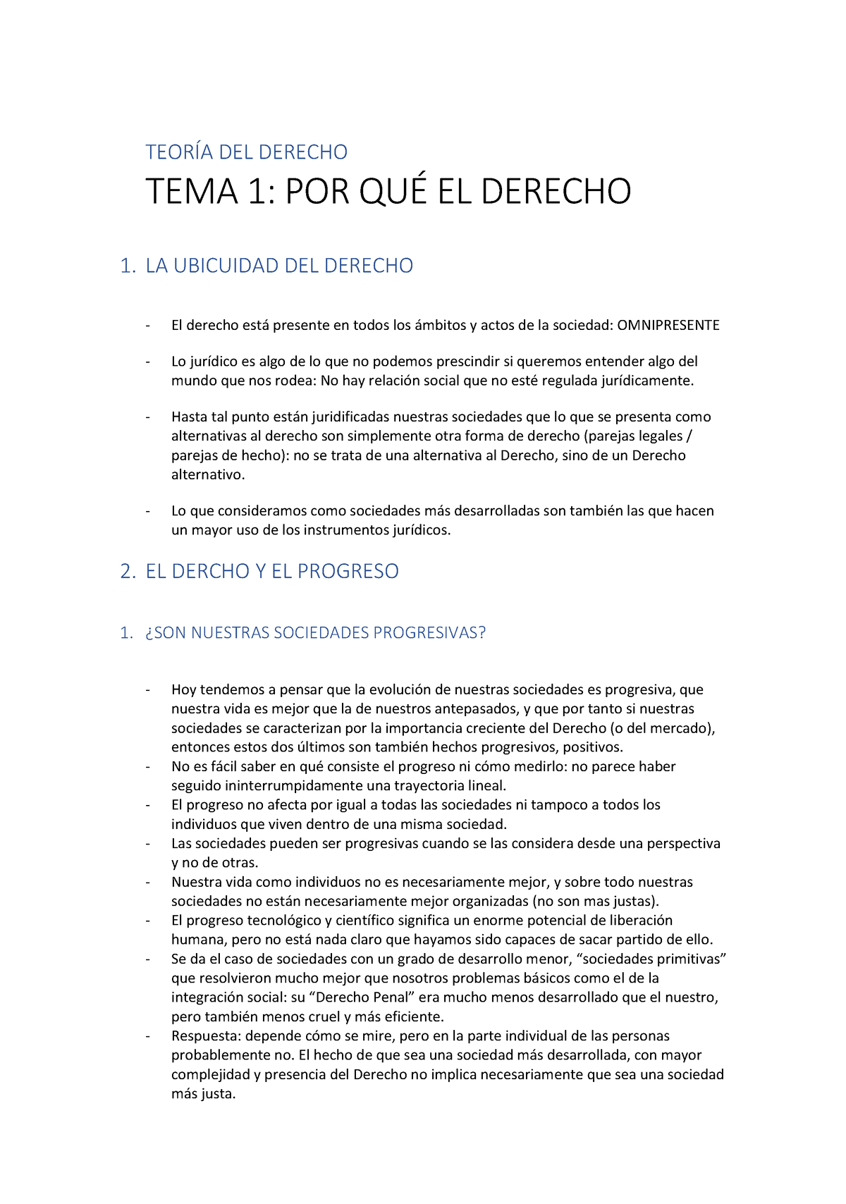 Tema 1 Resumen Capítulo 1 TeorÍa Del Derecho Tema 1 Por QuÉ El