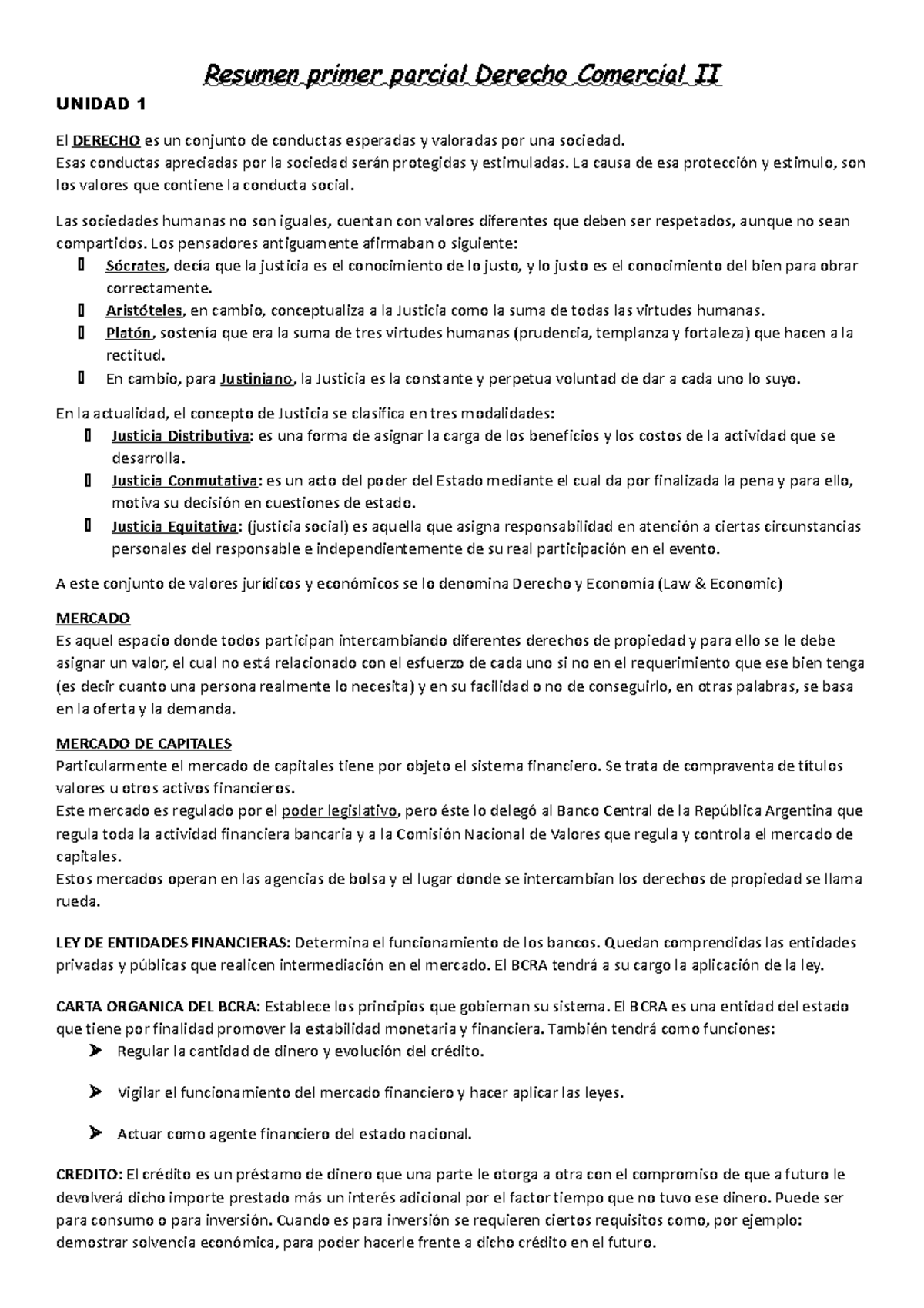 Resumen 1° Parcial Comercial 2 Resumen Primer Parcial Derecho