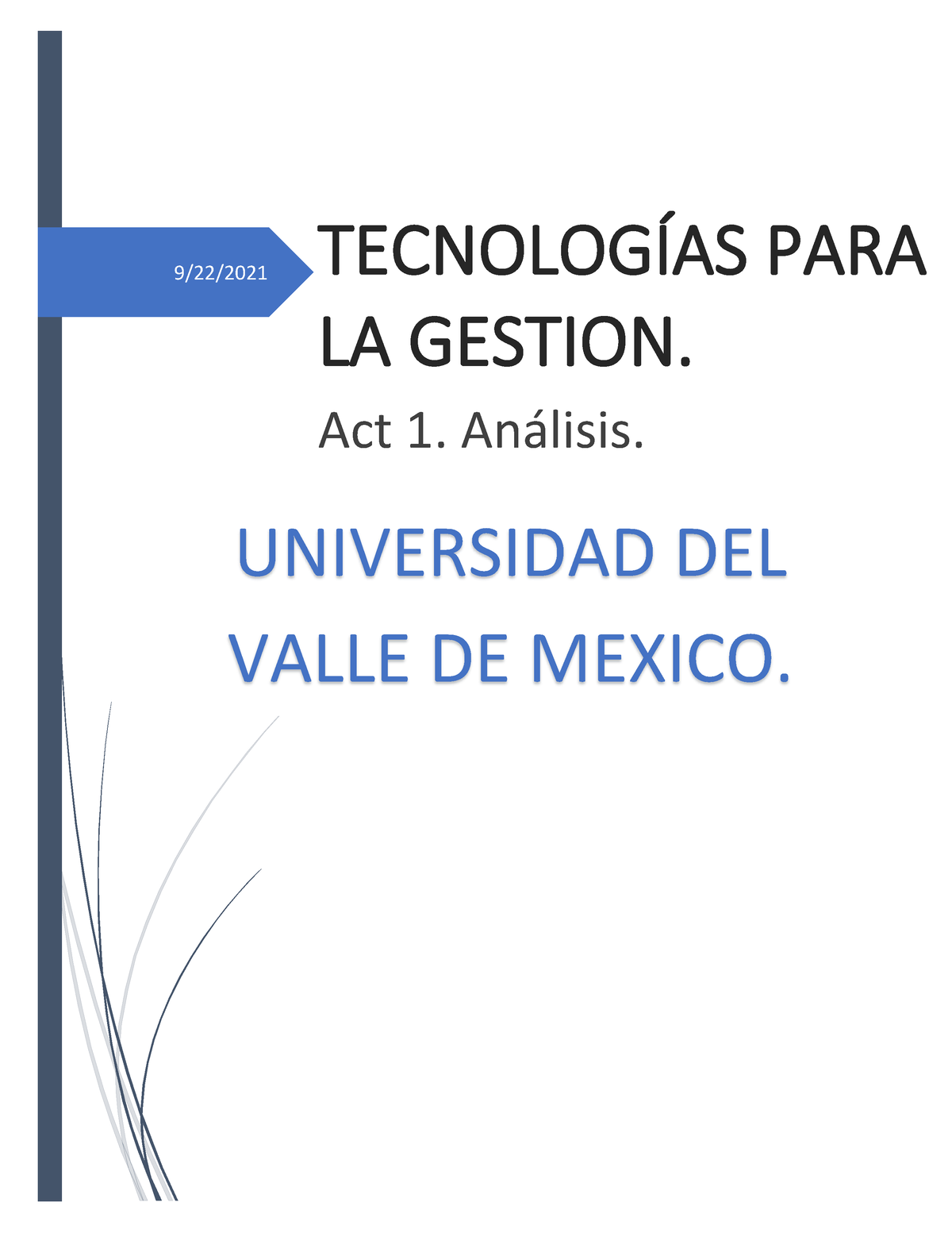 Tecnologías Para La Gestion Actividad 1 922 TecnologÕas Para La