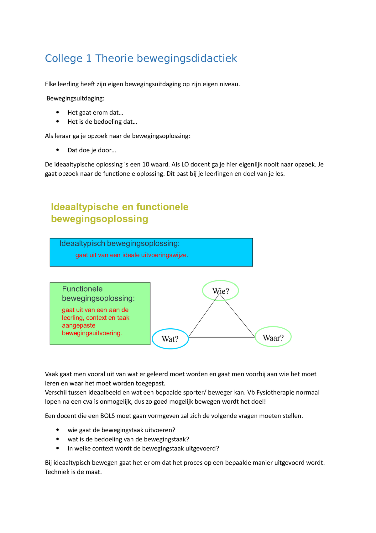 College Aantekeningen College 1 Tm 5 College 1 Theorie