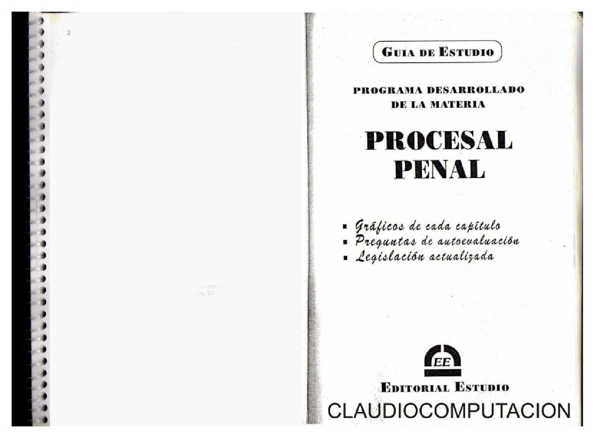 Guia De Estudio Derecho Procesal Penal Primera Sección 1 De 2