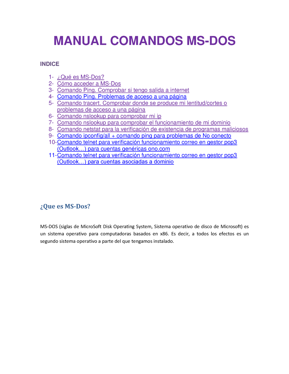 Manual Comandos Ms Dos Manual Comandos Ms Dos Indice 1 ¿qué Es Ms