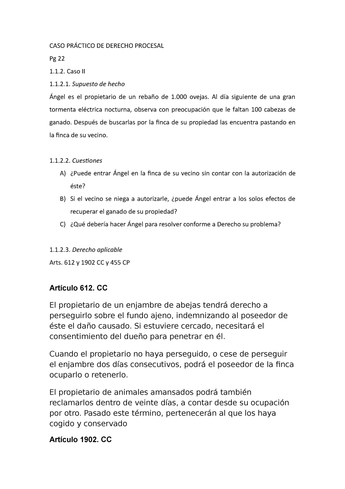 Caso Práctico 1 Ejemplo De Caso Práctico Caso PrÁctico De Derecho