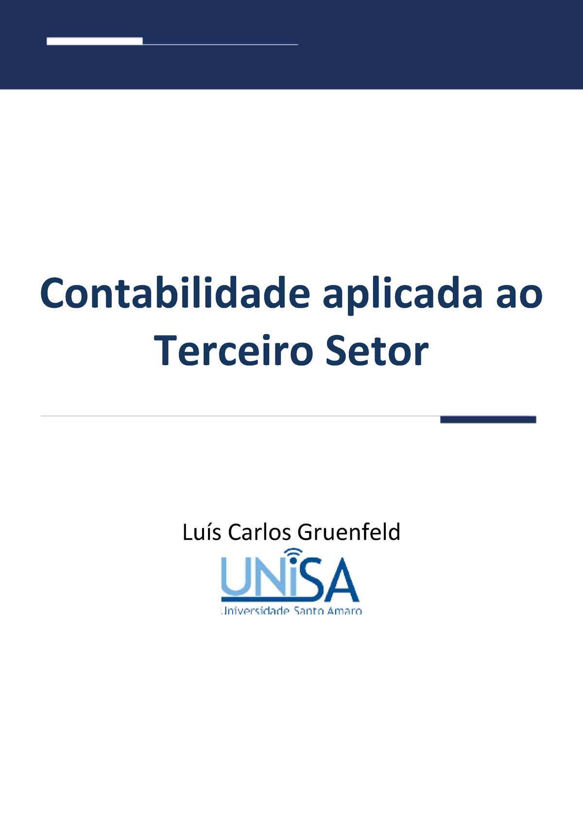 Contabilidade Aplicada Ao Terceiro Setor Contabilidade Aplicada Ao