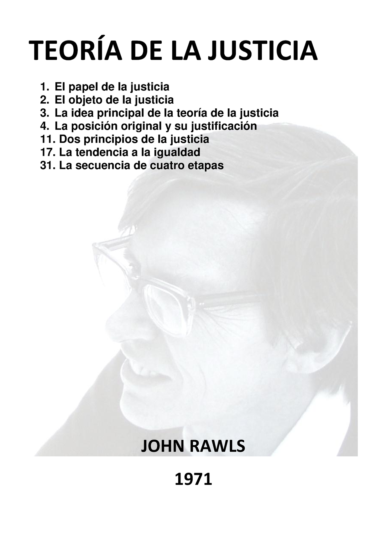 Rawls Teoría De La Justicia Selección TeorÍa De La Justicia 1 El