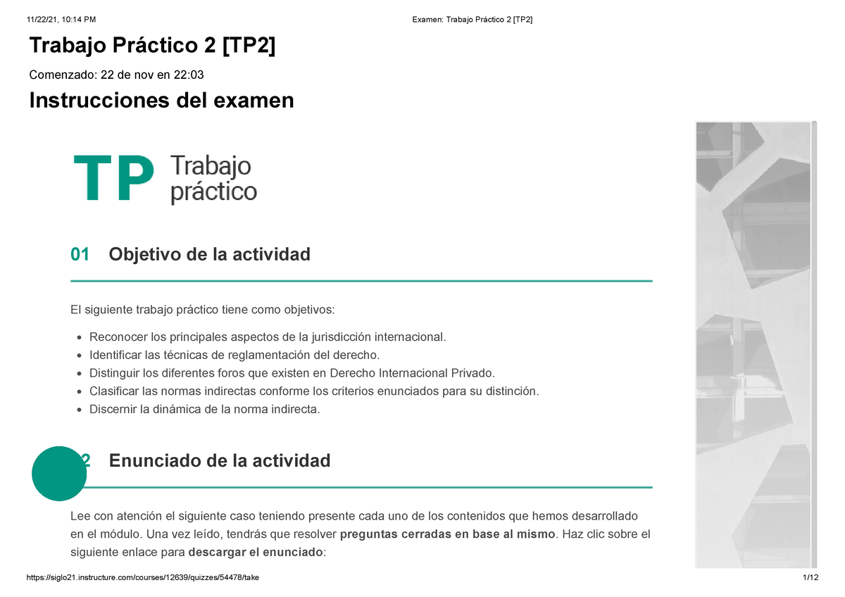 Examen Trabajo Práctico 2 Tp2 Yo Trabajo Práctico 2 Tp2