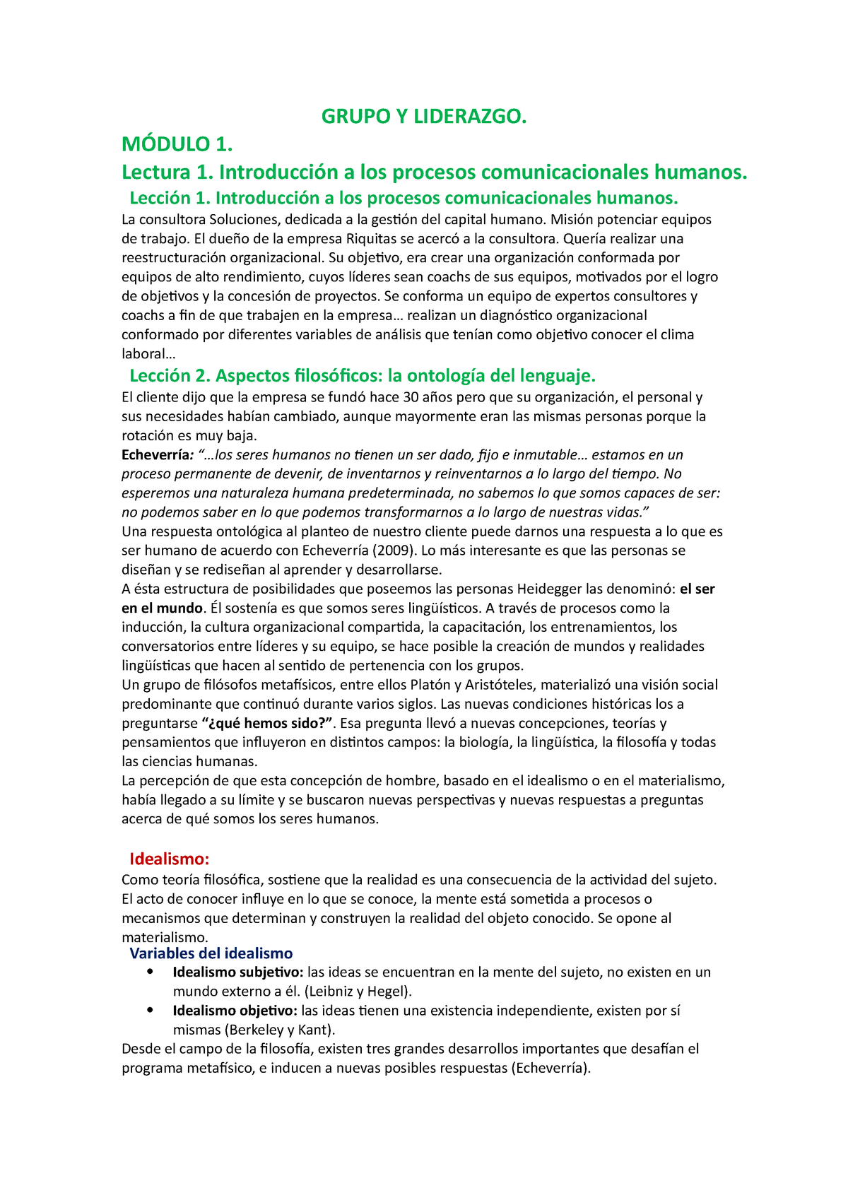 Grupo Y Liderazgo Grupo Y Liderazgo MÓdulo 1 Lectura 1