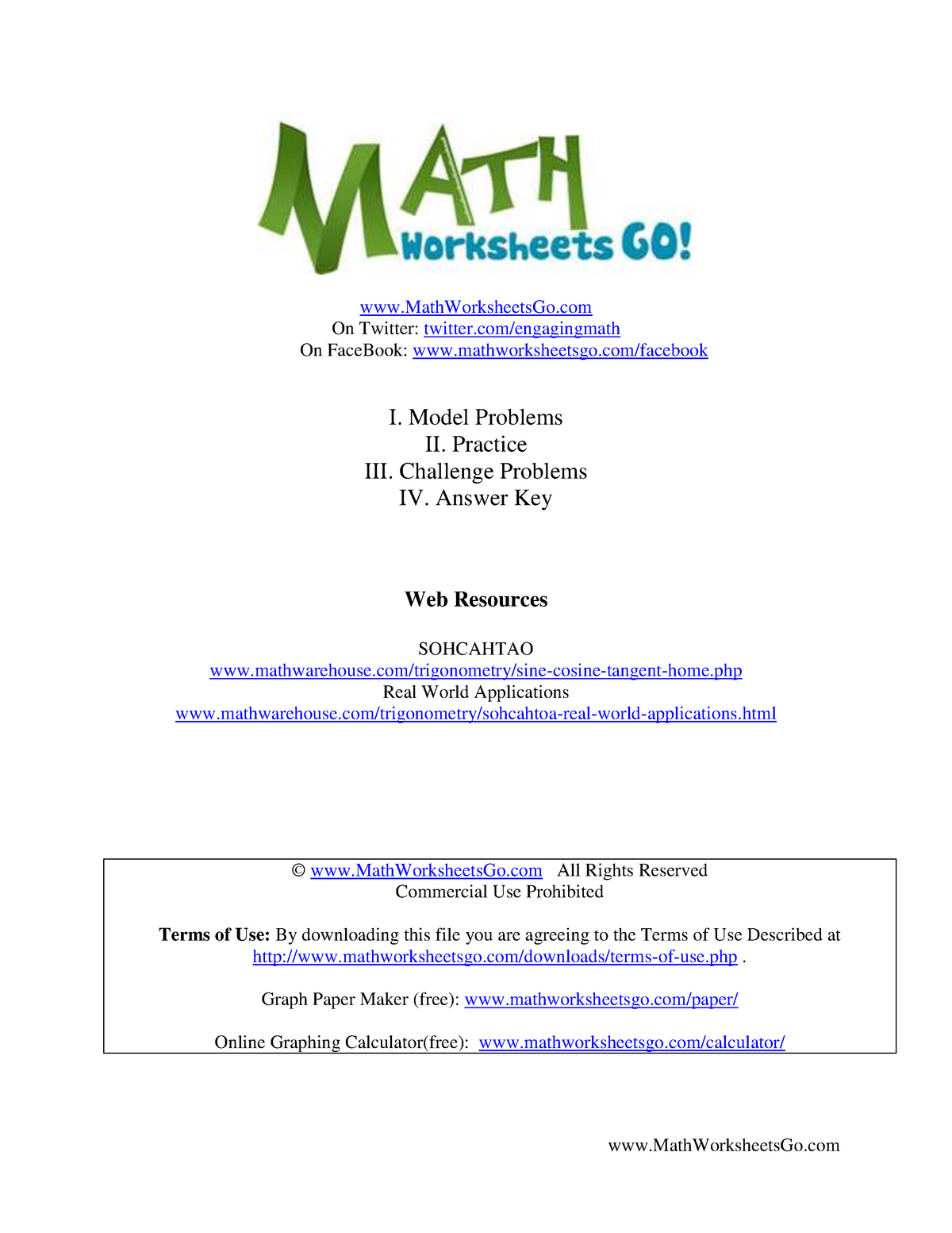 Real World Sohcahtoa Worksheet Mathworksheetsgo On Twitter Twitter