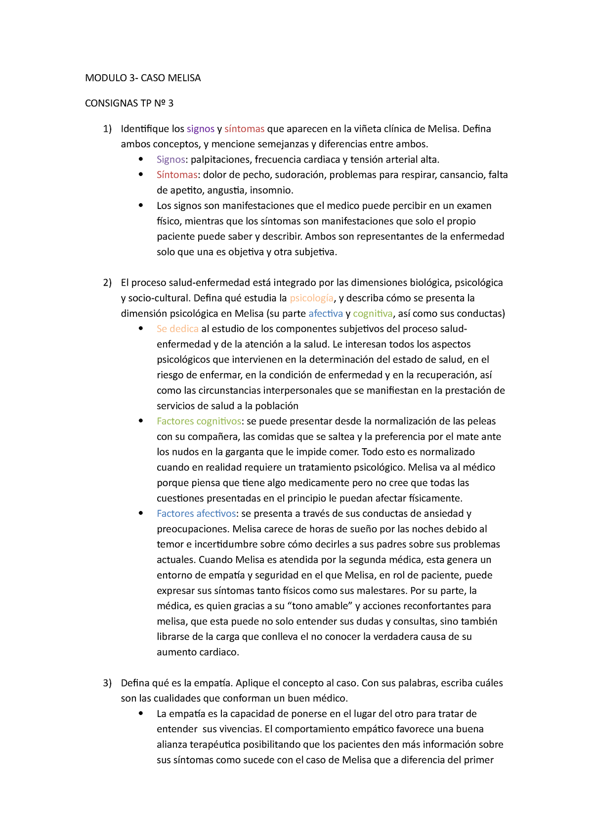 Modulo 3 Modulo 3 Caso Melisa Consignas Tp Nº 3 Identifique