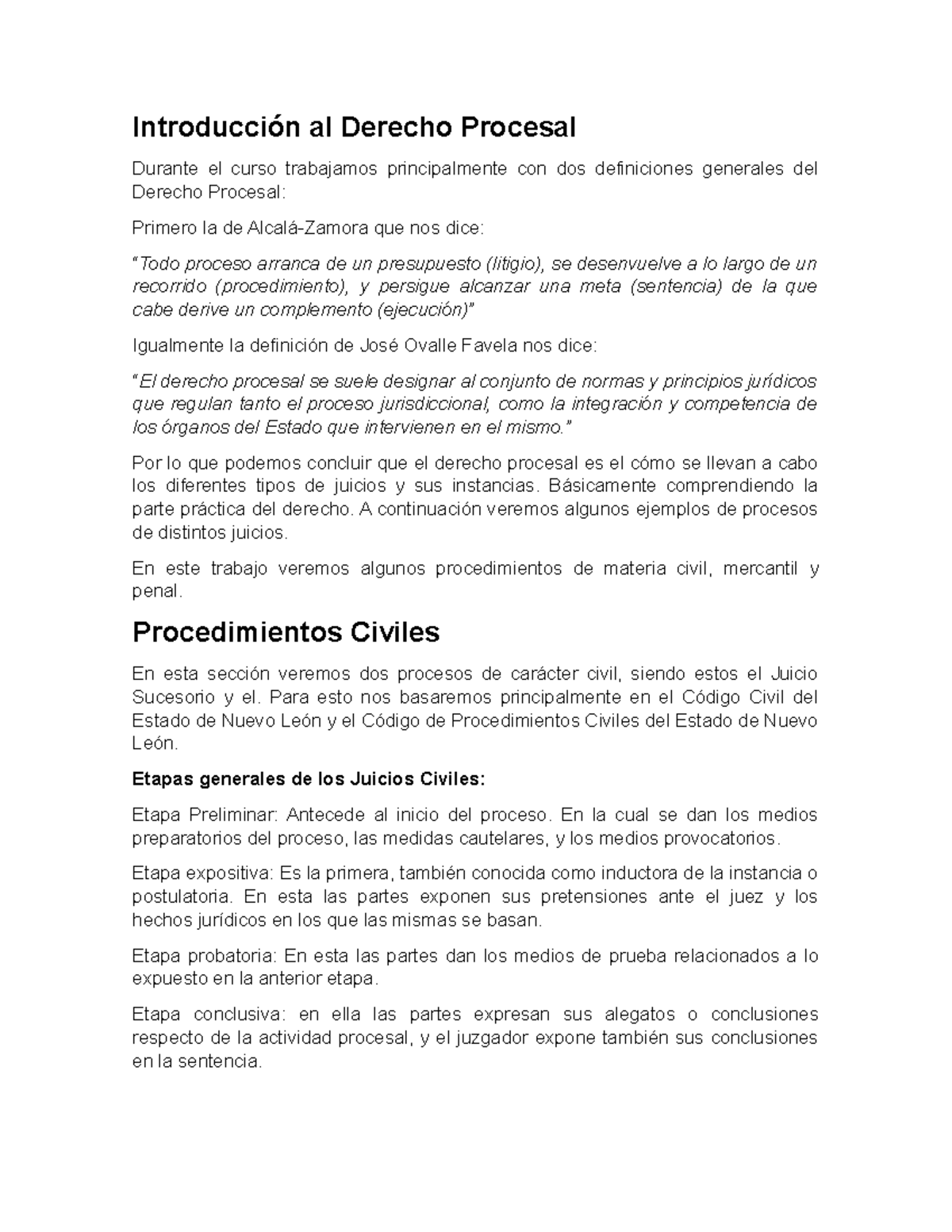 Introducción Al Derecho Procesal Introducción Al Derecho Procesal