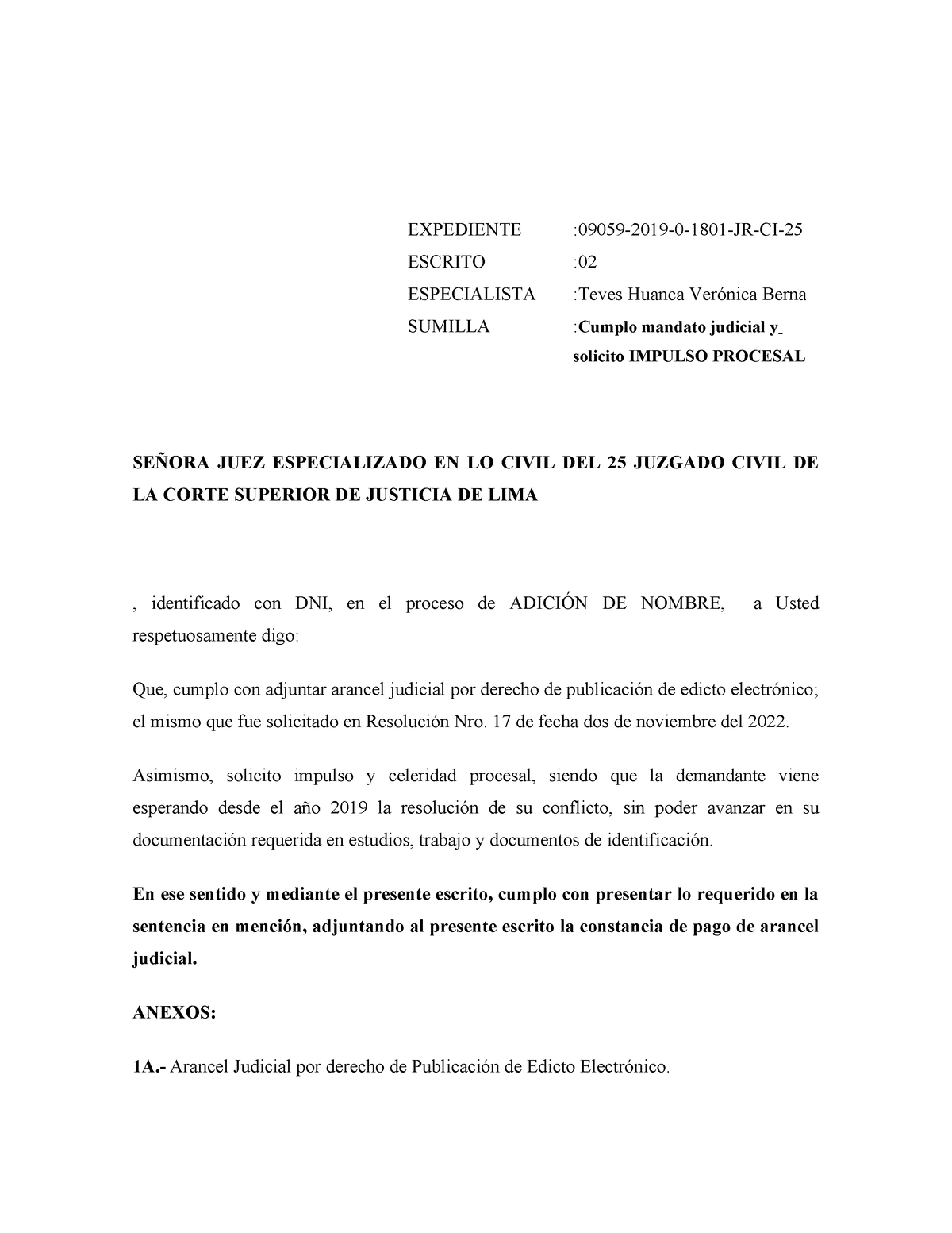 Escrito 02 Cumplo Mandato Judicial Valeria Sánchez 24 Expediente