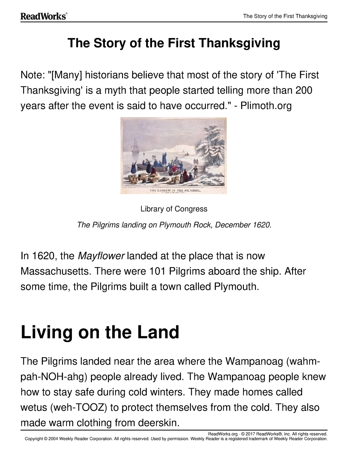 The Story Of The First Thanksgiving The Story Of The First