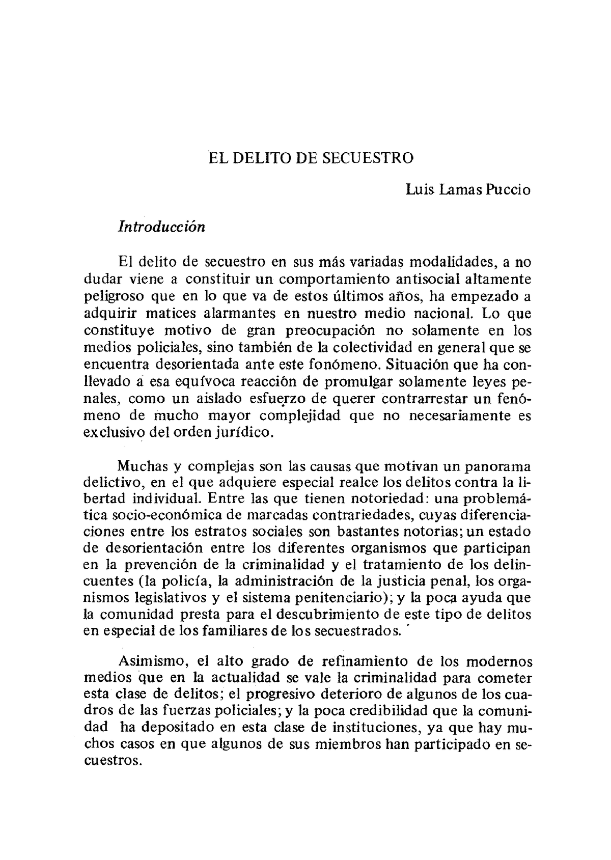 1el Delito De Secuestro 5084830 El Delito De Secuestro Luis Lamas