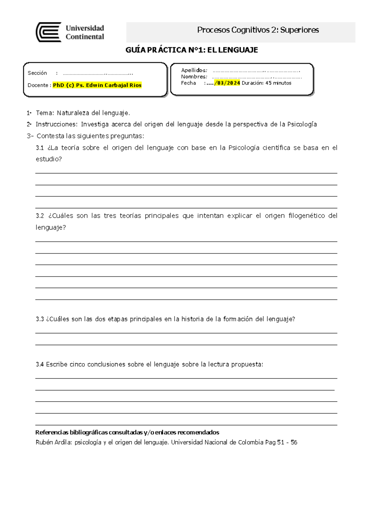 Semana 1 GuÍa Práctica N° 01 2024 10 Procesos Cognitivos 2