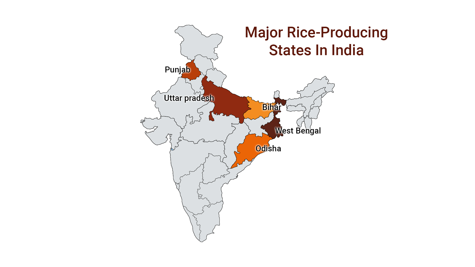 Top 10 Rice Producing States Of India Map Of India 50 Off