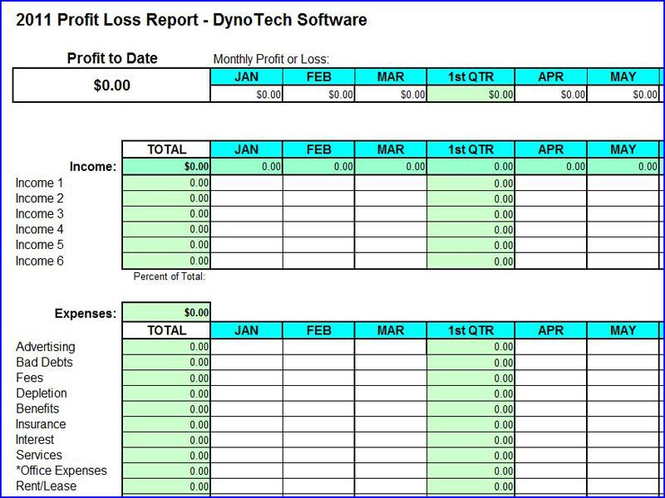 Download Profit Loss Report Spreadsheet 60