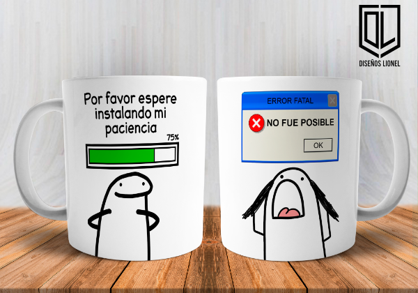 Plantilla Para Tazas Flork Paciencia Diseños Lionel