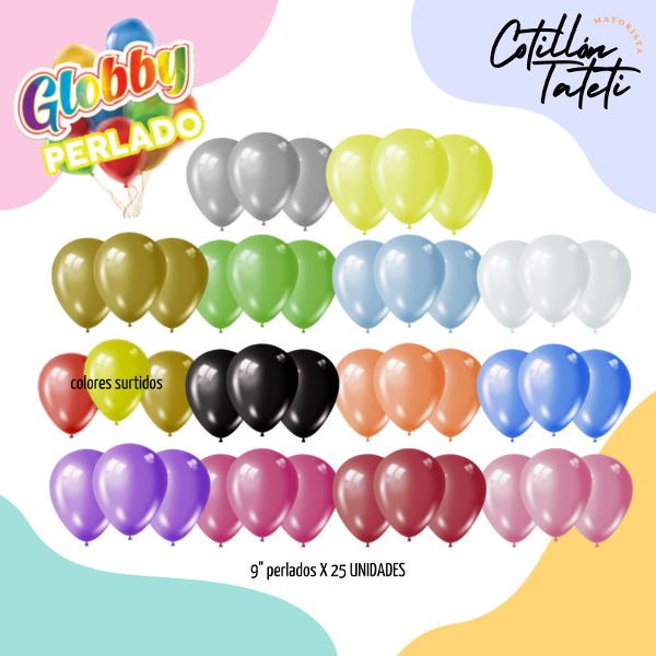 Globo Perlados 9 25 Unidades Cotillón Tateti