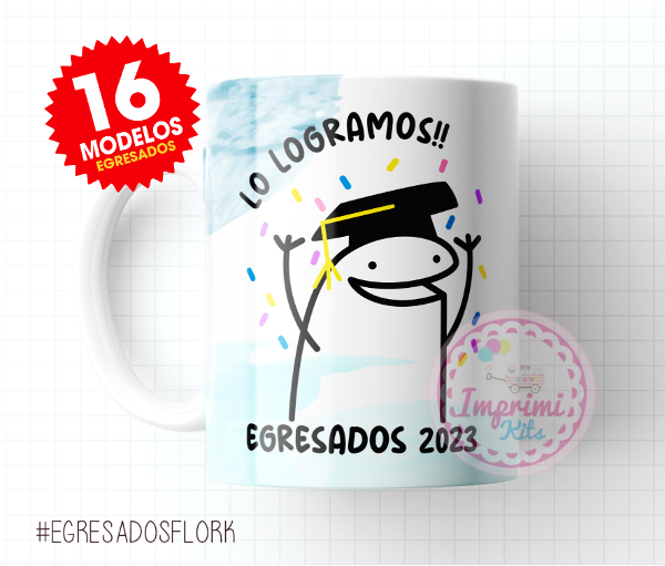 Plantillas Tazas Flork Egresados Sublimar Graduación Diseños 12