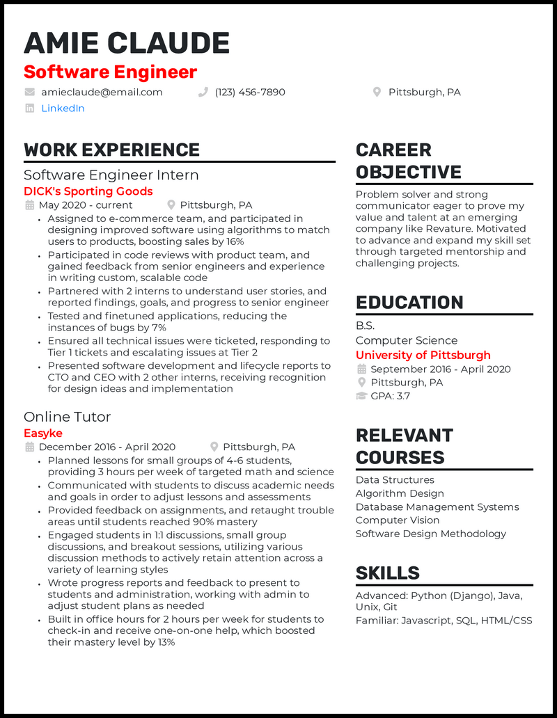 25 Software Engineer Resume Examples Designed For 2024