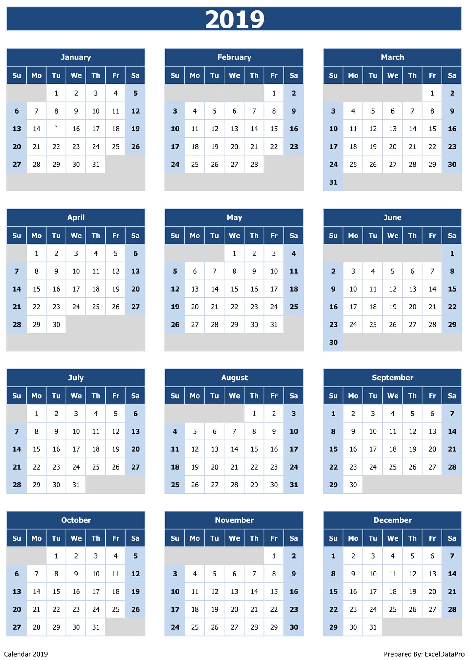 Plantilla De Calendario 2019 Excel Plantilla Calendario Calendario Images