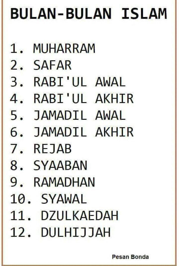 12 Urutan Nama Bulan Dalam Kalender Islam Dan Keutama