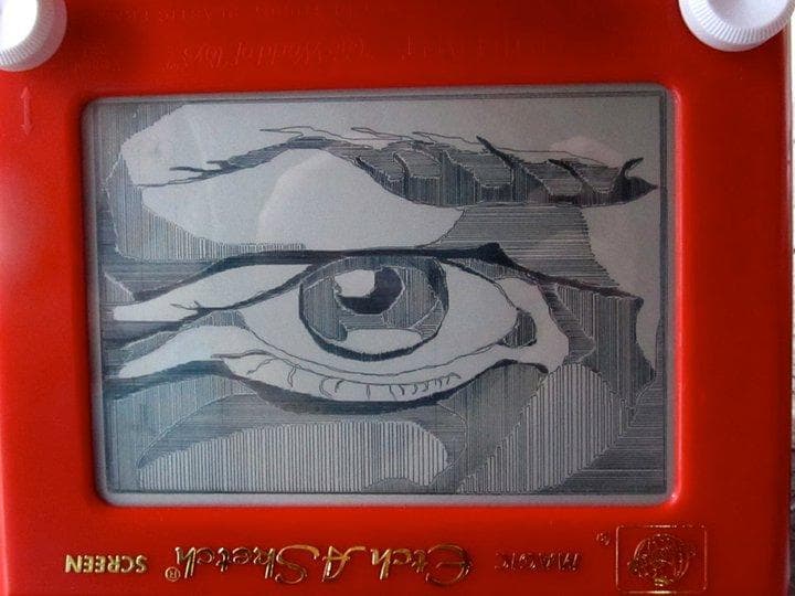 Creating Art On An Etch A Sketch Here And Now