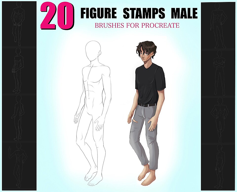 Figure Stamps Male Figure Brushes For Procreate