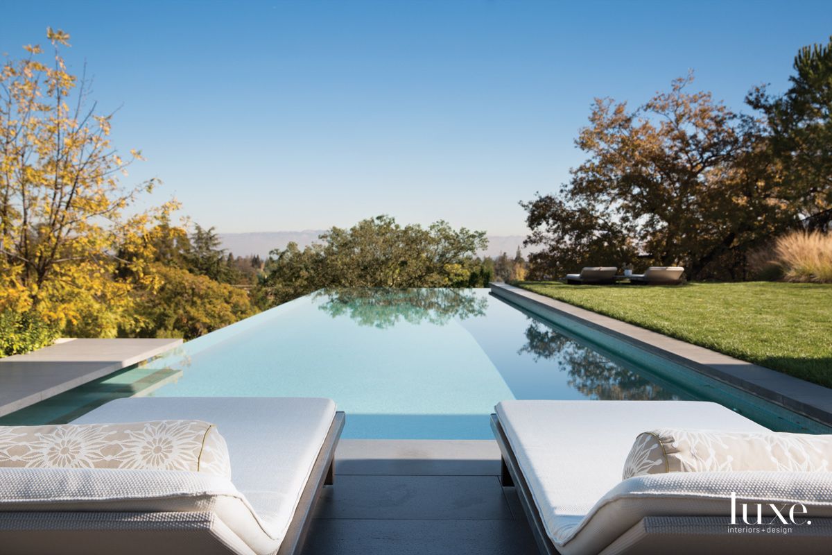 Modern Neutral Patio With Infinity Edge Pool Luxe Interiors Design