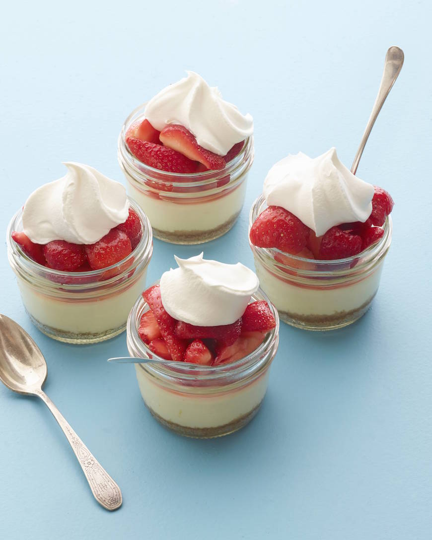 Mini Mason Jar Strawberry Cheesecakes Whats Gaby Cooking