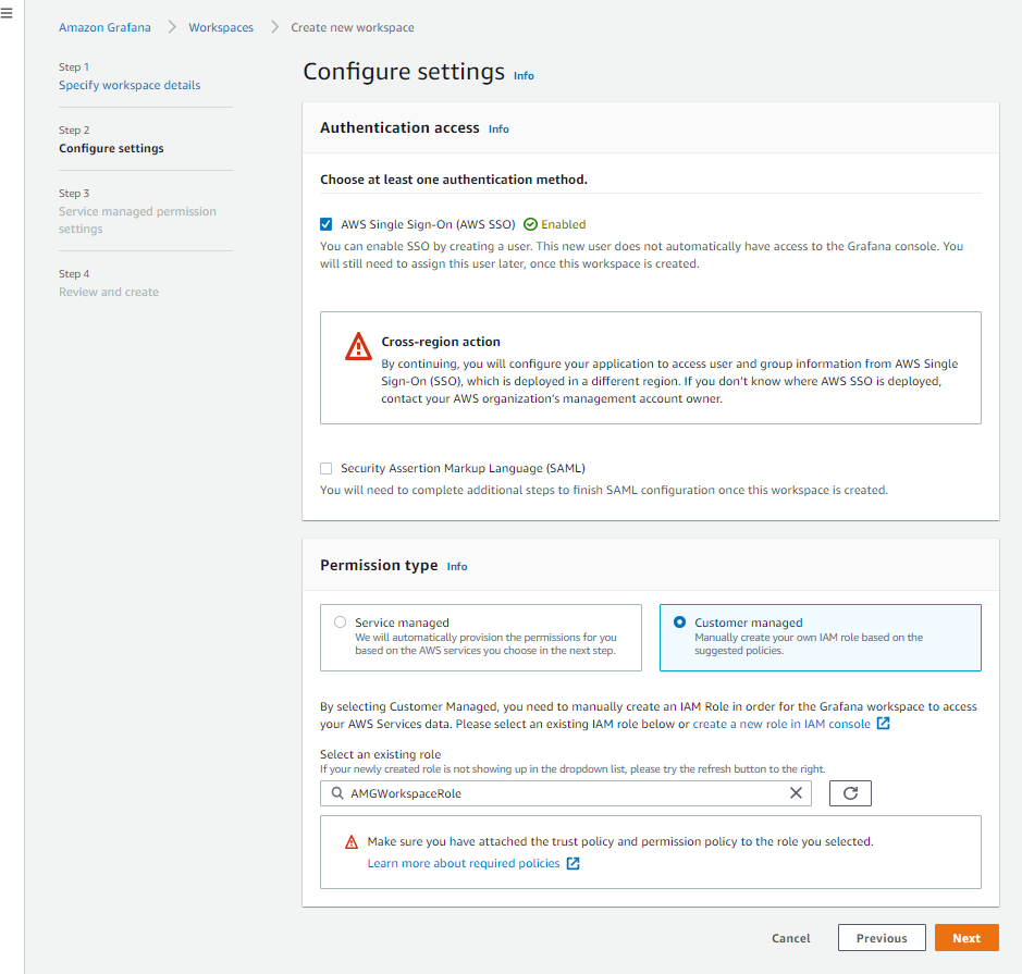 Setting Up Amazon Managed Grafana Cross Account Data Source Using